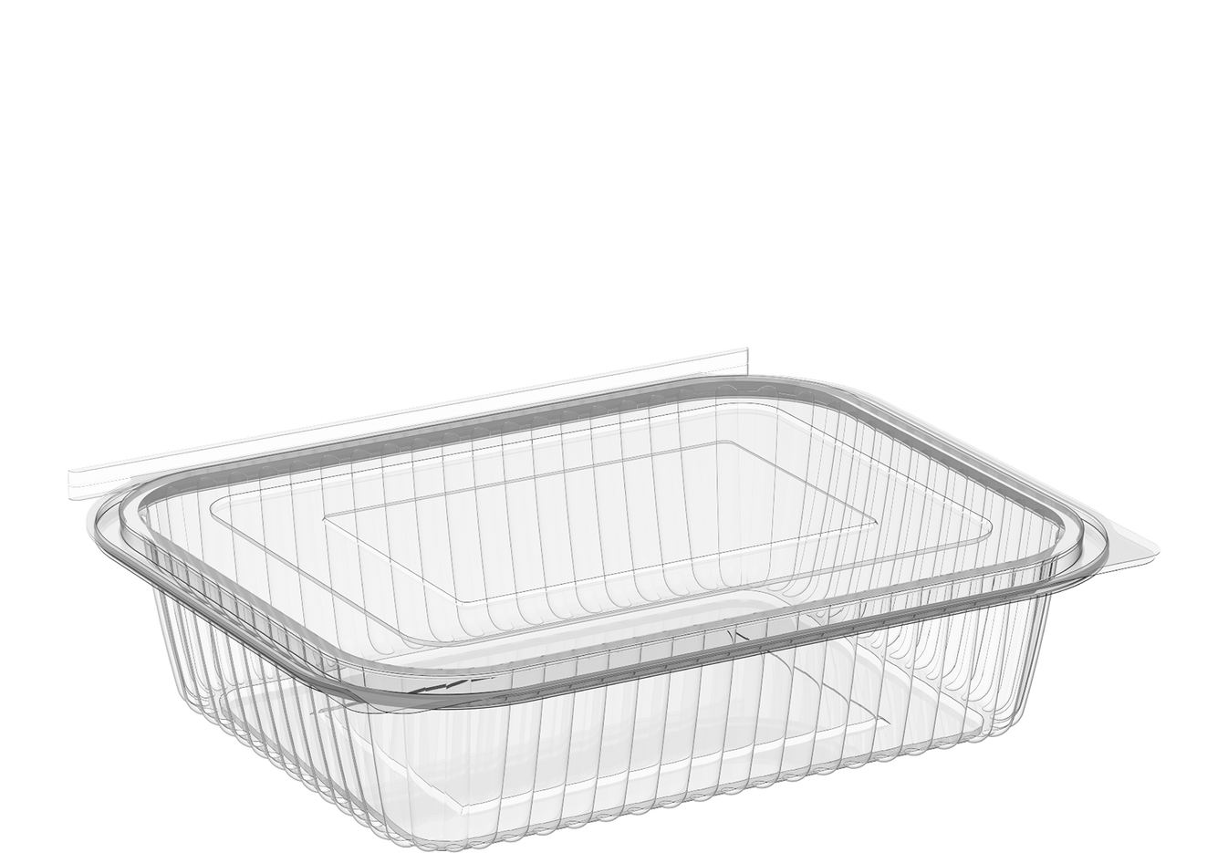 Cosmoplast Wholesale Flat Hinged Plastic Containers 48 oz 200 Pcs. – Cosmoplast UAE