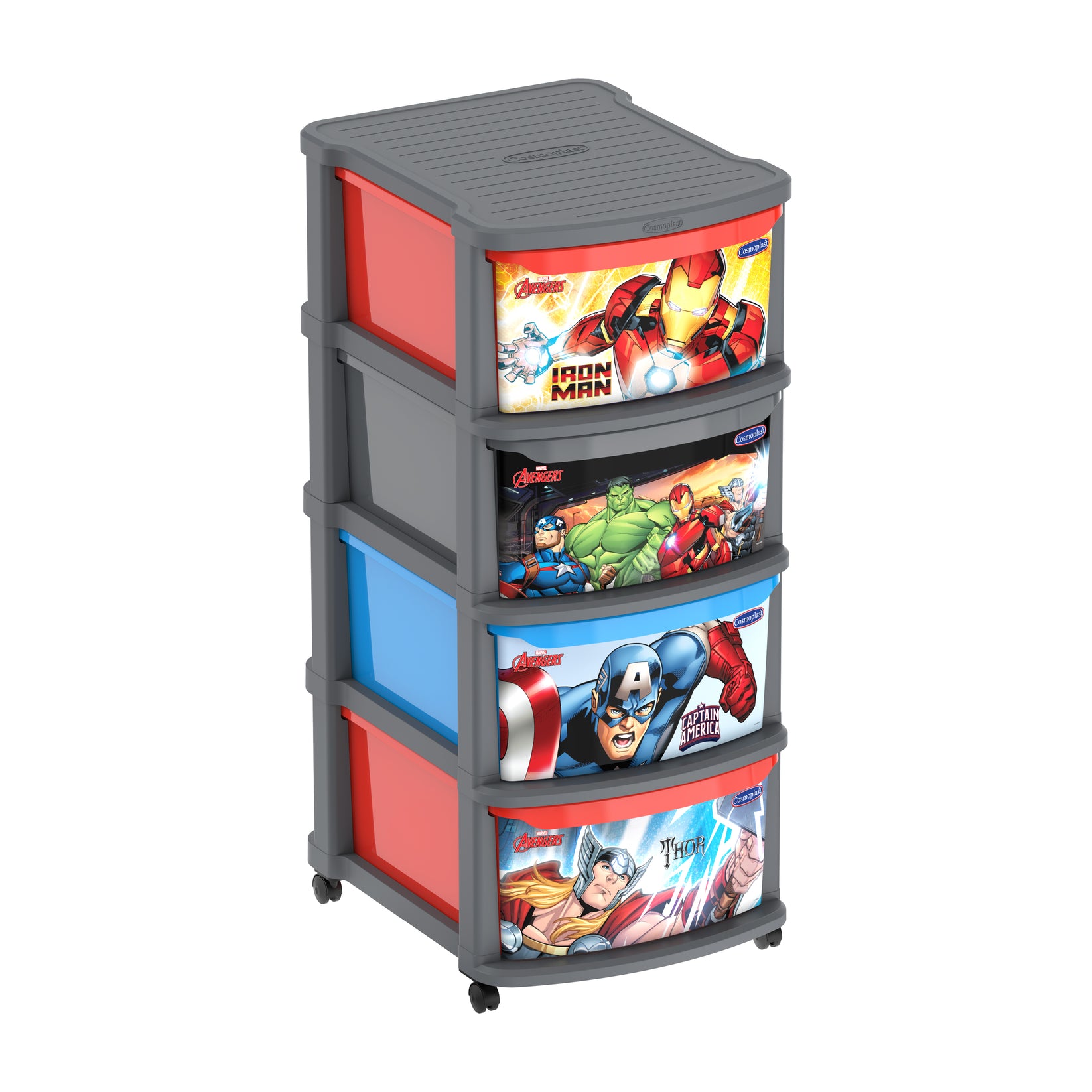 Avengers Cabinet 4 Drawers with Wheels- Cosmoplast – Cosmoplast UAE