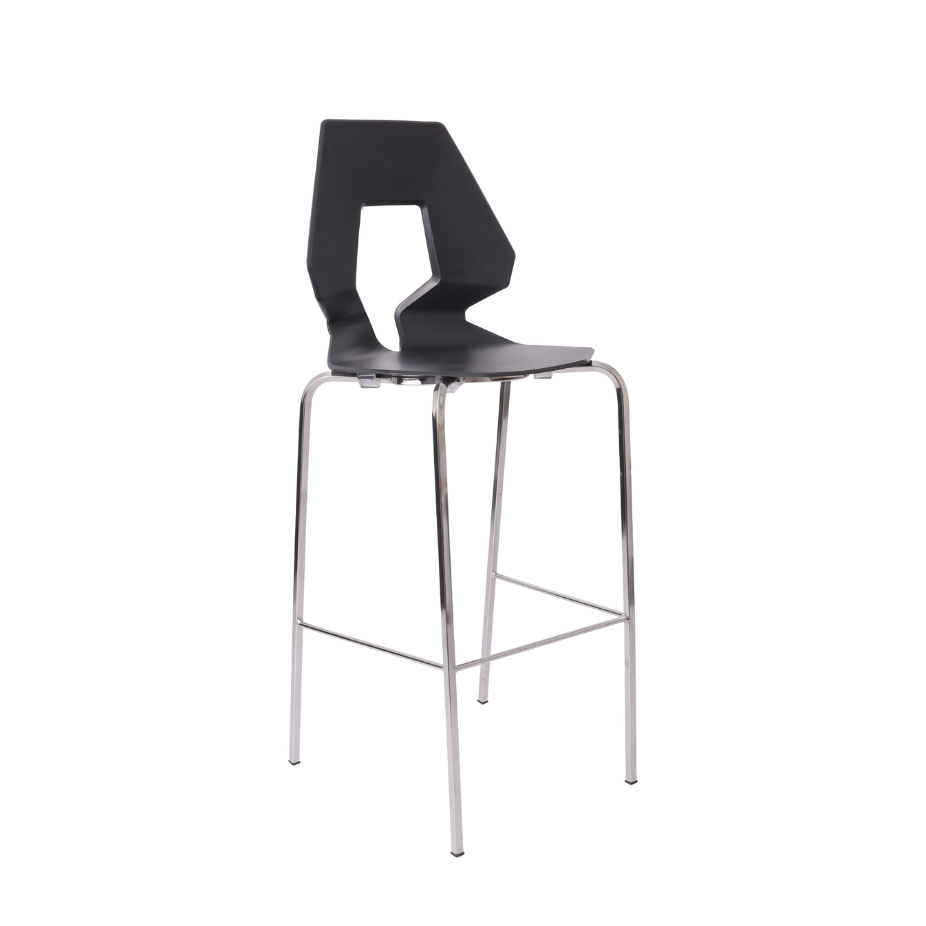 Cosmoplast Prodige Bar Stool with with Chrome Legs, Black – Cosmoplast UAE