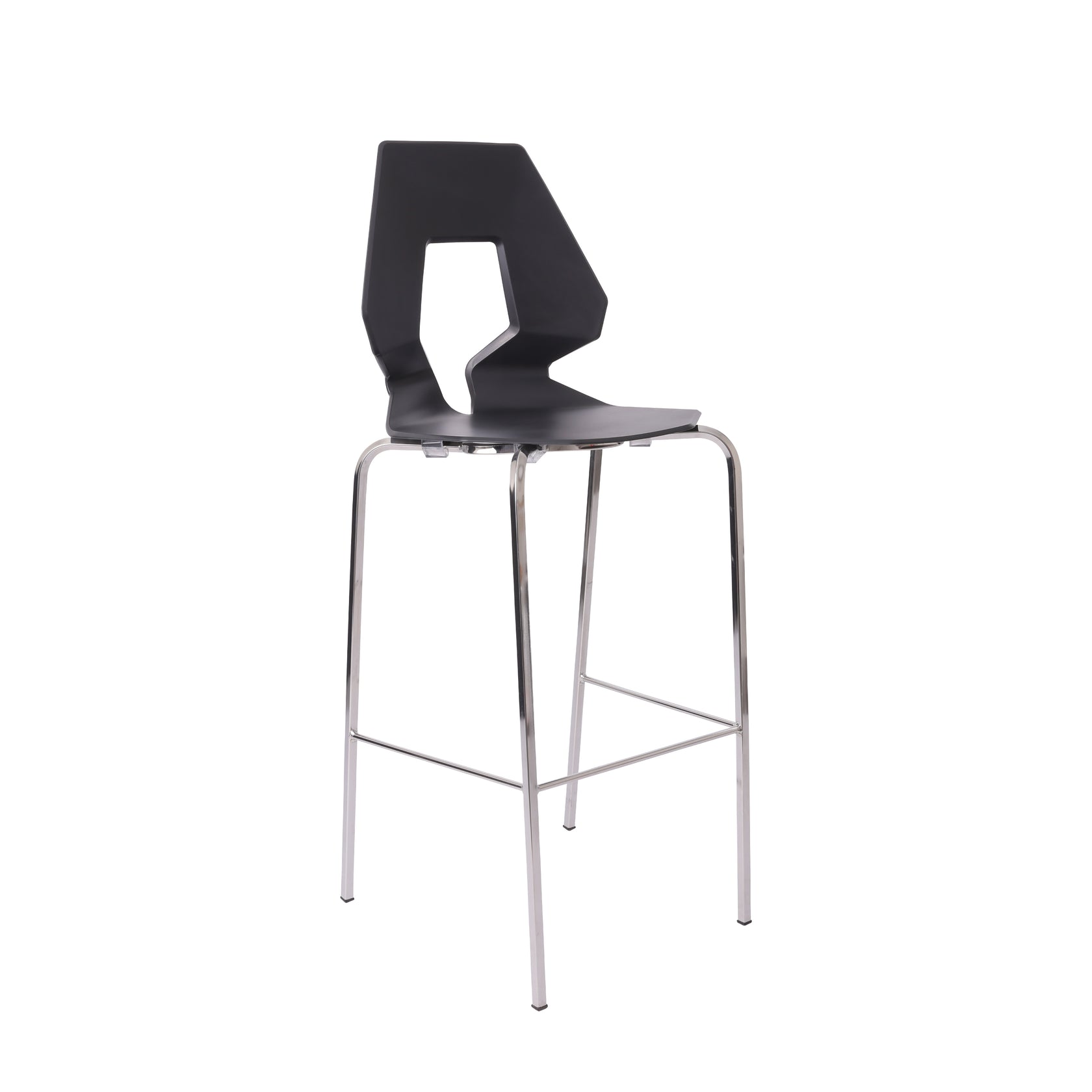 Cosmoplast Prodige Bar Stool with with Chrome Legs, Black – Cosmoplast UAE
