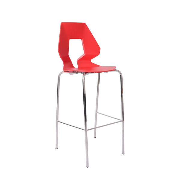 Cosmoplast Prodige Bar Stool with with Chrome Legs, Crimson Red ...
