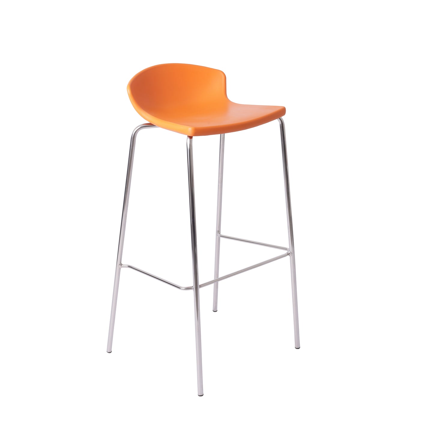 Cosmoplast Easy Stack Bar Stool with Chrome Legs, Orange – Cosmoplast UAE