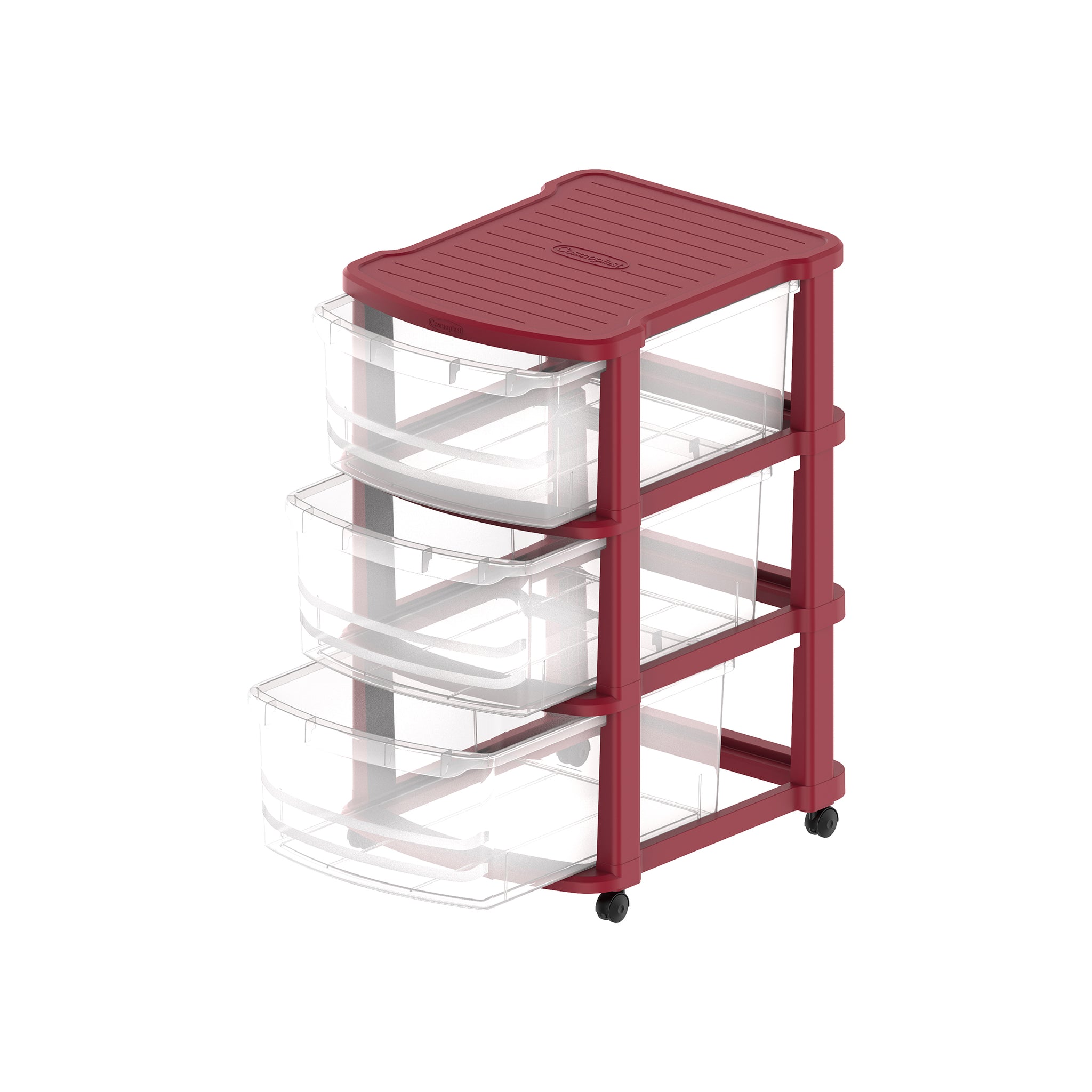 Cosmoplast 3 Tiers Plastic Multipurpose Storage Cabinet with Wheels ...